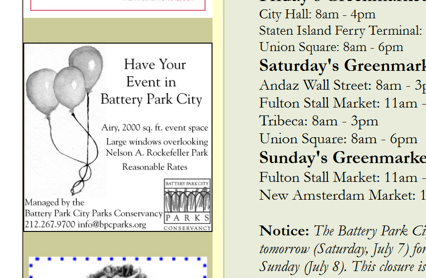 Broadsheet openly promotes Battery Park City Authority | The Greer Journal